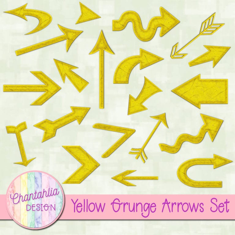 Free Grunge Arrows Design Elements in Yellow
