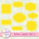 Free Labels Design Elements in Yellow