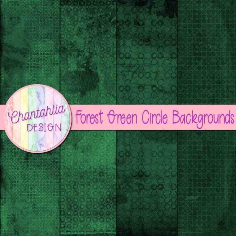 Free Digital Paper Backgrounds featuring Forest Green Circle Designs