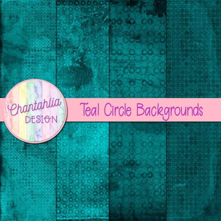 Free Digital Paper Backgrounds featuring Teal Circle Designs