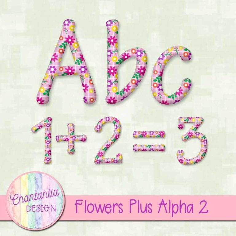 Free Flowers Plus Alpha for Digital Scrapbooking and Other Crafts
