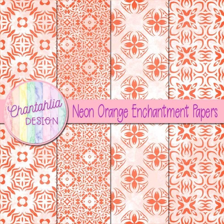 Free Digital Papers featuring Neon Orange Enchantment Designs