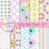 Free Pretty Pastel Flowers Digital Papers for Digital Scrapbooking