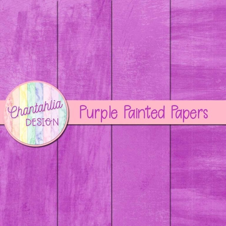 Purple Painted Digital Papers - Chantahlia Design