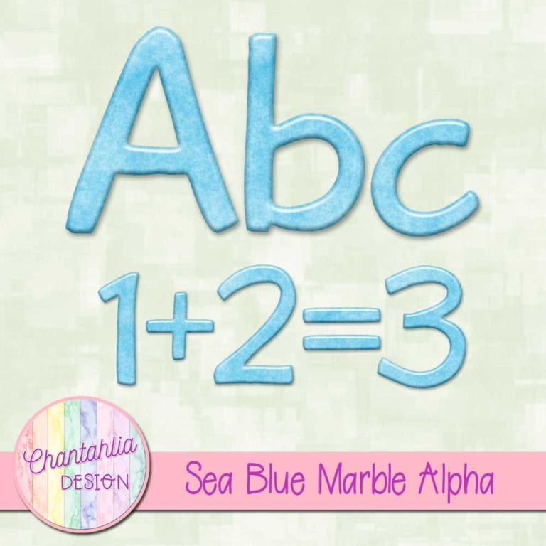 Sea Blue Marble Alpha - Chantahlia Design