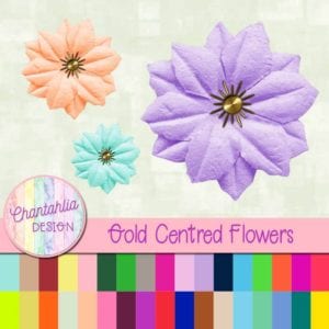 Gold Centred Flowers - Chantahlia Design