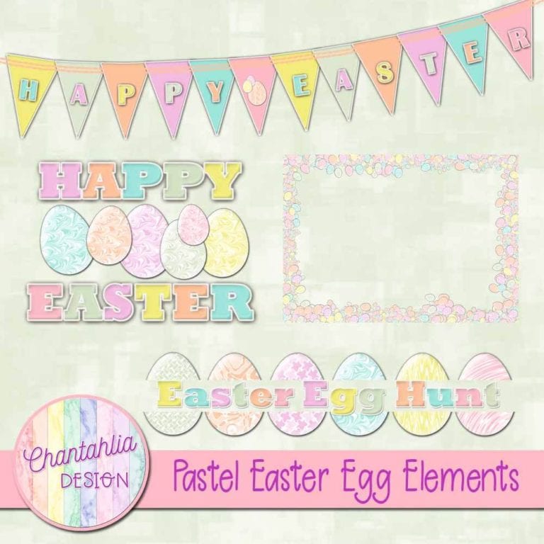 Pastel Easter Eggs Elements - Chantahlia Design