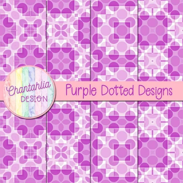 Free Digital Papers featuring Purple Dotted Designs