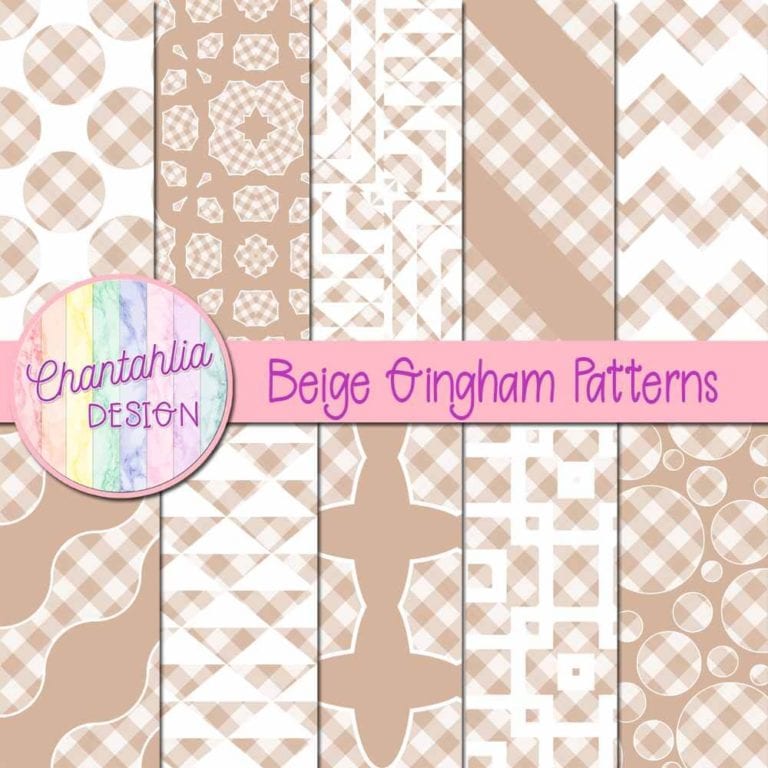 Free Digital Papers featuring Beige Gingham Patterns