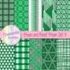 Free Green and Forest Green Digital Papers with Patterned Designs