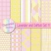 Free Lavender and Daffodil Digital Papers with Patterned Designs