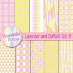Free Lavender and Daffodil Digital Papers with Patterned Designs