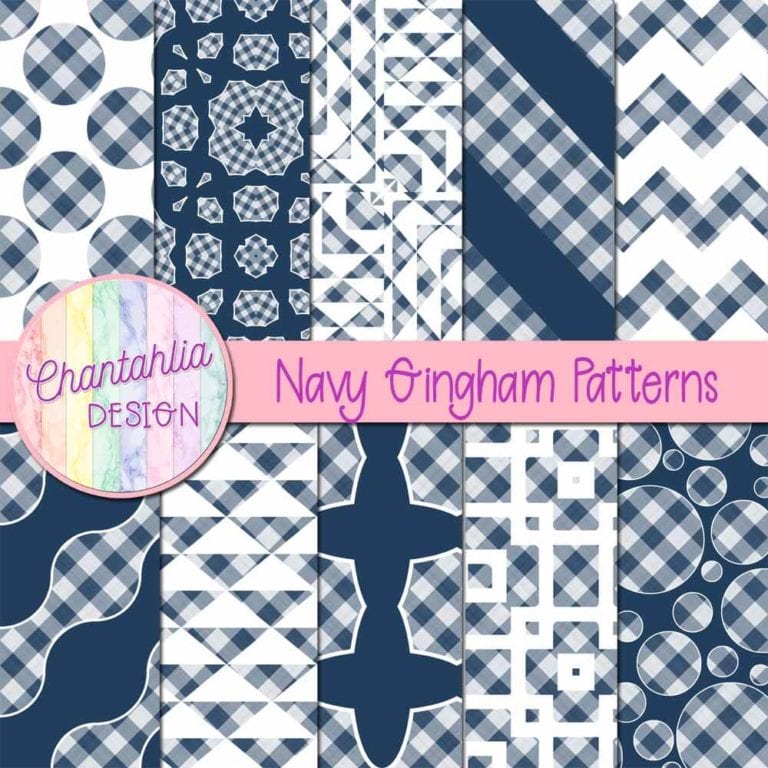 Free Digital Papers featuring Navy Gingham Patterns