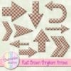 Free Gingham Arrows Design Elements in Rust Brown