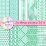 Free Sea Green and Aqua Digital Papers with Patterned Designs