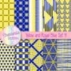Free Yellow and Royal Blue Digital Papers with Patterned Designs
