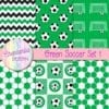 Free Green Soccer Digital Papers for Digital Scrapbooking