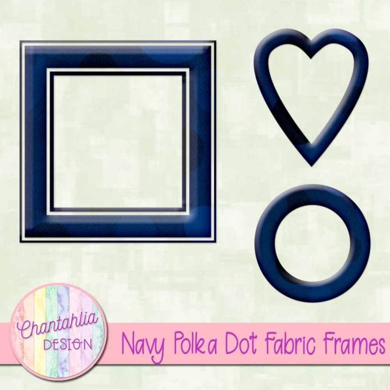 Free Polka Dot Fabric Frames Design Elements in Navy