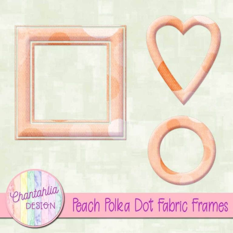 Free Polka Dot Fabric Frames Design Elements in Peach