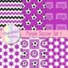 Free Purple Soccer Digital Papers for Digital Scrapbooking