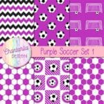 Free Purple Soccer Digital Papers for Digital Scrapbooking