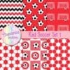 Free Red Soccer Digital Papers for Digital Scrapbooking