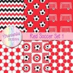 Free Red Soccer Digital Papers for Digital Scrapbooking
