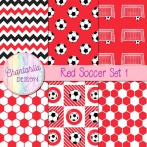 Free Red Soccer Digital Papers for Digital Scrapbooking