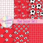 Free Red Soccer Digital Papers for Digital Scrapbooking