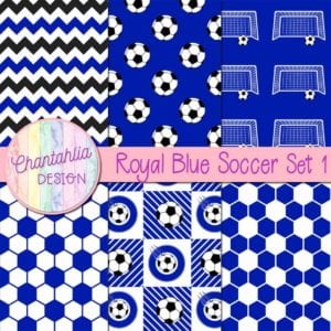 Free Blue Soccer Digital Papers for Digital Scrapbooking