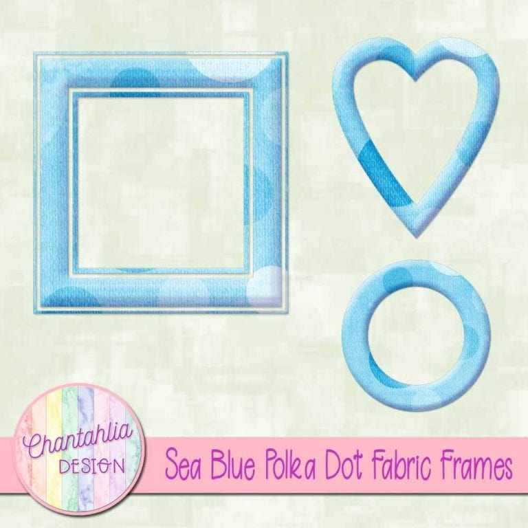 Free Polka Dot Fabric Frames Design Elements in Sea Blue