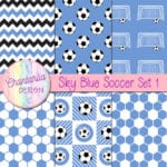 Free Blue Soccer Digital Papers for Digital Scrapbooking