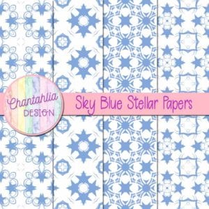 Free Digital Papers featuring Sky Blue Stellar Designs