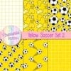 Free Yellow Soccer Digital Papers for Digital Scrapbooking