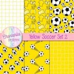 Free Yellow Soccer Digital Papers for Digital Scrapbooking