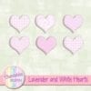 Free Hearts Design Elements in White and Lavender