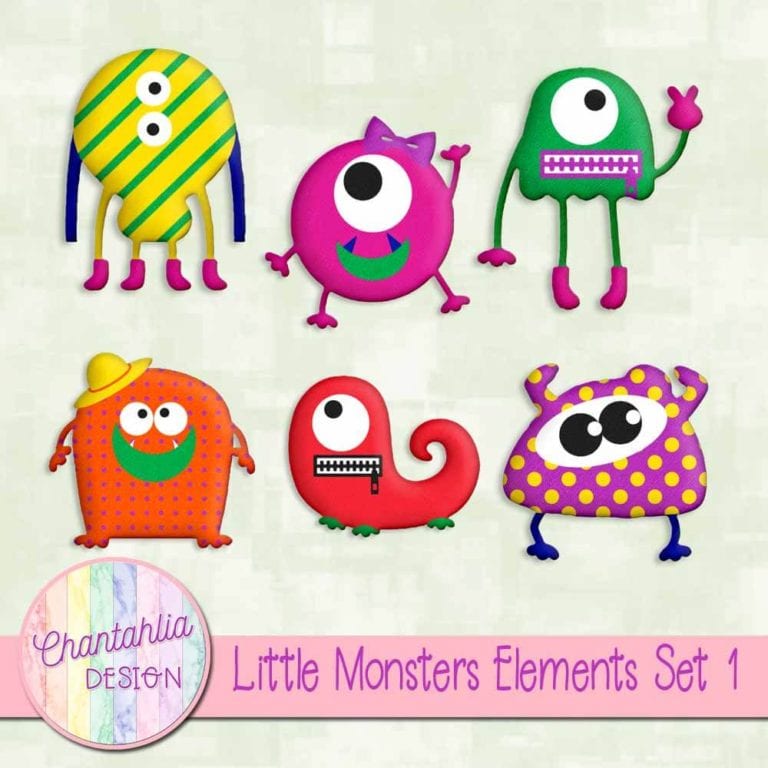 Free Little Monsters Elements