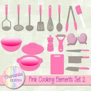 Free Pink Cooking Design Elements for Digital Scrapbooking