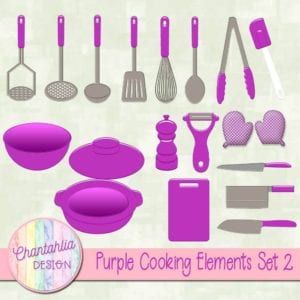 Free Purple Cooking Design Elements for Digital Scrapbooking