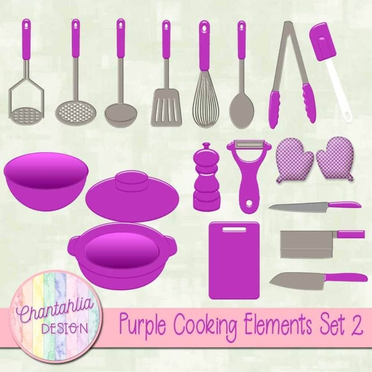 Free Purple Cooking Design Elements for Digital Scrapbooking