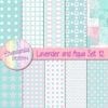 Free Lavender and Aqua Digital Papers with Patterned Designs