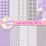 Free Lilac and Dusty Pink Digital Papers with Patterned Designs