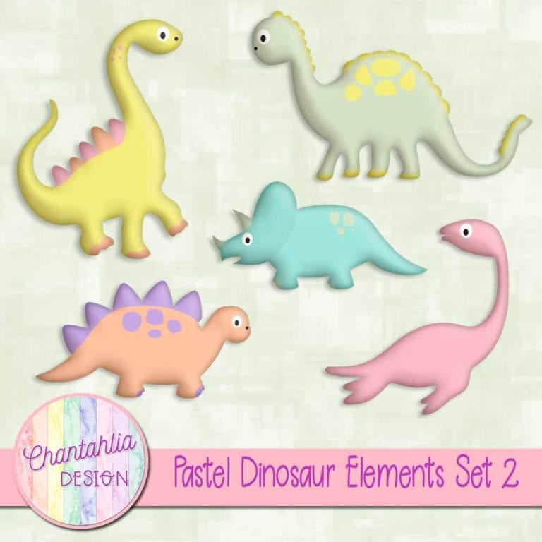Free Pastel Dinosaur Elements