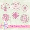 Free Pink Fireworks Elements for Digital Scrapbooking and Other Crafts