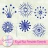 Free Blue Fireworks Elements for Digital Scrapbooking and Other Crafts