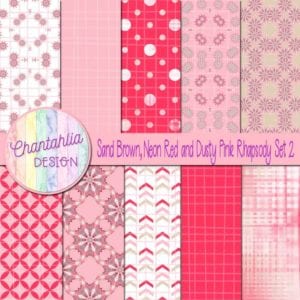 Free Sand Brown, Neon Red and Dusty Pink Rhapsody digital papers