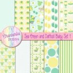 Free Sea Green and Daffodil Baby Digital Papers