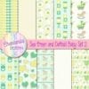 Free Sea Green and Daffodil Baby Digital Papers