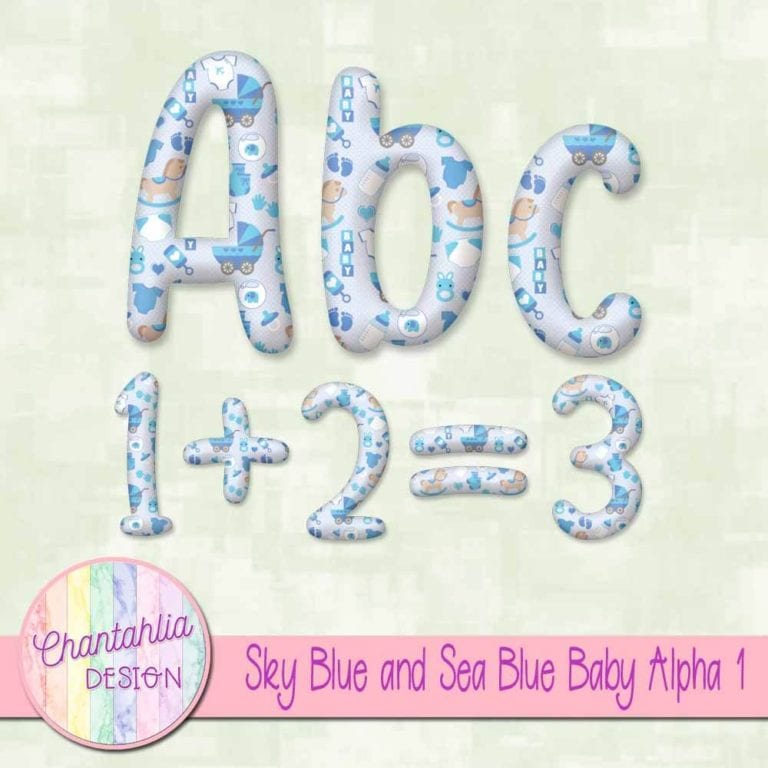 Free Sky Blue and Sea Blue Baby Alpha