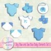 Free Sky Blue and Sea Blue Baby Elements